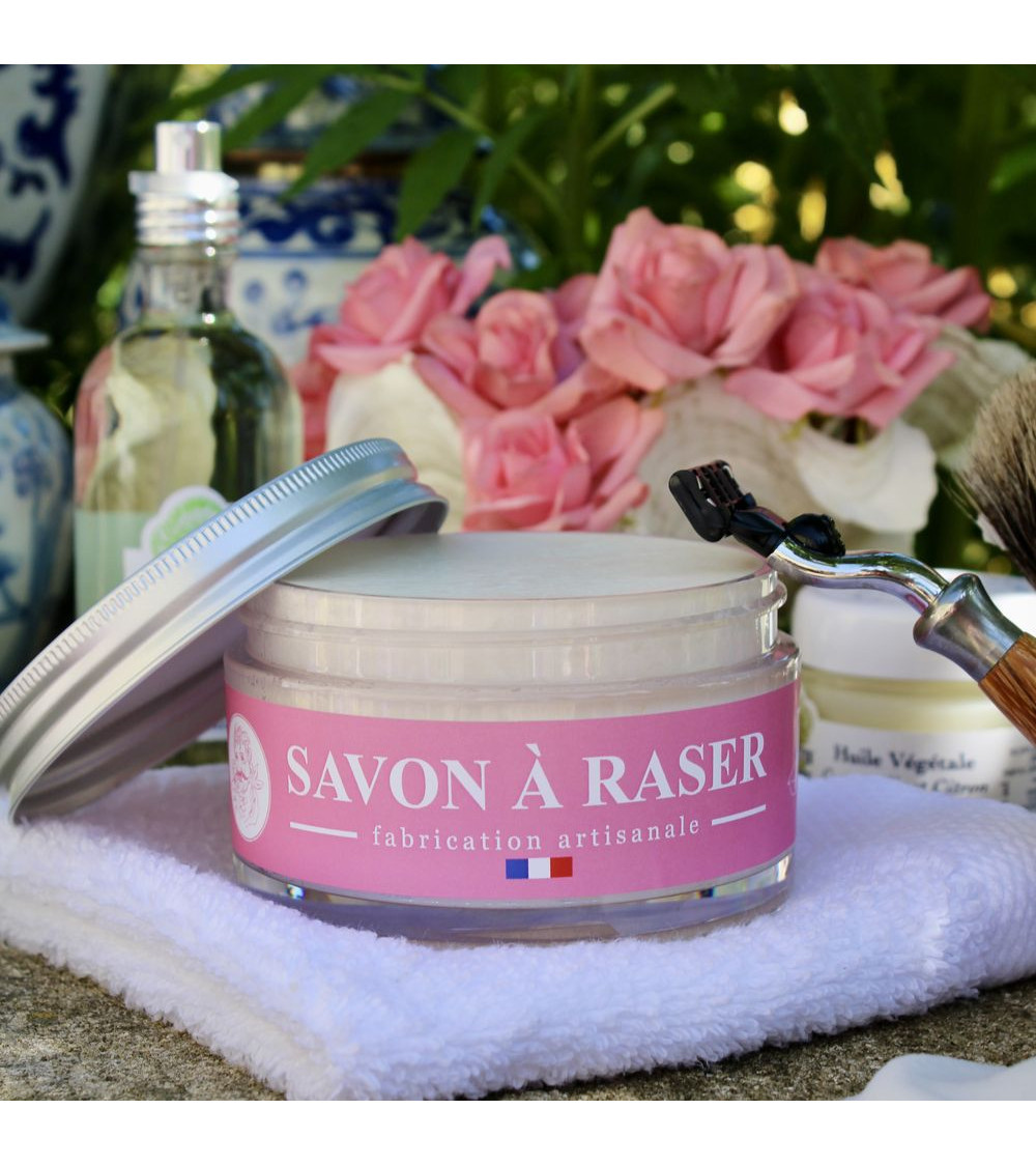 Savon à raser naturel au parfum de rose - Savonnerie Martin de Candre